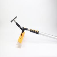 China 11-24 ft Retractable Window Cleaning Kit Aluminum Alloy Telescopic Rod 80cm Brush Head for sale