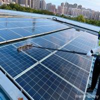 China Pressure Solar Panel Cleaning Brush with 5.5 Meters Telescopic Pole Supported OEM for sale