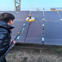 China 7.5m Telescopic Pole Solar Panel Cleaning Brush Mobile Rotary Photovoltaic Panel Cleaner for sale