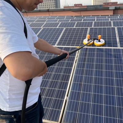 China Water Fed Pole Kit Solar Cleaner Double Rotary Brush 24V 180W for Photovoltaic Panel Washing for sale