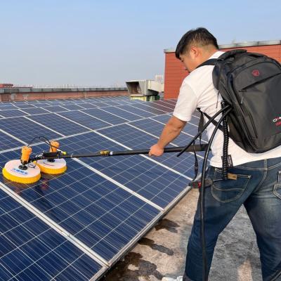 China 7.5m Aluminium Telescopic Pole Solar Panel Cleaning Equipment Double Head Rotating Brush for PV Farms for sale