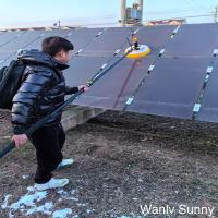 China Single Head Balance Power Solar Panel Cleaning Brush with Three Length Telescopic Poles for sale