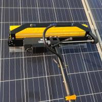 China Advanced Water Fed Telescopic Pole and Electric Rolling Brush for Solar Panel Cleaning for sale