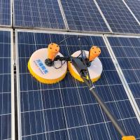 China Solar Panel Cleaning System Water Fed Handle Electric Rotary Brush 3.5m-7.5m Telescopic Rod for sale