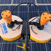 China Solar Panel Cleaning System Water Fed Handle Electric Rotary Brush 3.5m-7.5m Telescopic Rod for sale