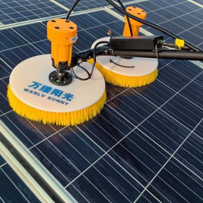 China Solar Panel Cleaning Rotary Brush System 5.5m Telescopic Handle 180W Motor for Photovoltaic Farm Window Glass Wall for sale