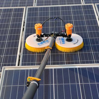 China Double Head Solar Panel Cleaning Brush Telescopic Rod 1.5-7.5m AC110-240V for sale