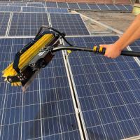 China Roller PV Cell Cleaning Scrub for Solar Panel Cleaning with Retractable Pole 4m for sale