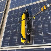 China Roller PV Cell Cleaning Scrub for Solar Panel Cleaning with Retractable Pole 4m for sale
