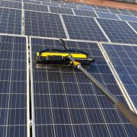 China Roller PV Cell Cleaning Scrub for Solar Panel Cleaning with Retractable Pole 4m for sale