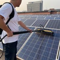 China Roller PV Cell Cleaning Scrub for Solar Panel Cleaning with Retractable Pole 4m for sale