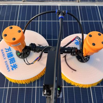China Solar Panel Cleaning Tool with 3.5m Water Fed Pole and Double-Head Rotating Brush for sale