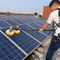 China Solar Panel Cleaning Brush with 3.5-Meter Telescopic Handle and Double Rotary Heads for sale