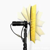 China Wanlvsunny Single Disc Rotating Brush 400mm Telescopic Water Fed Handle Solar Panel Cleaning Tool for sale