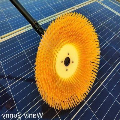 China EU Standard Solar Panel Cleaning Tool with Single-Disc Head and 3.5 Meters Telescopic Handle for sale