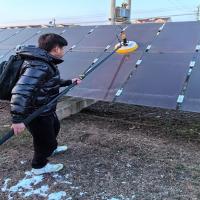 China Dual Power Single Disc Rotary Brush for Solar Panel Cleaning 1200mm 24V for sale