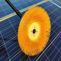 China Portable Solar Panel Cleaning Brush with Single Rotating Head and 7.5 M Water Fed Handle for sale