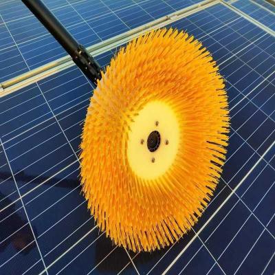 China Portable Solar Panel Cleaning Brush with Single Rotating Head and 7.5 M Water Fed Handle for sale