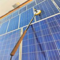 China Portable Solar Panel Cleaning Brush with Single Rotating Head and 7.5 M Water Fed Handle for sale