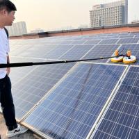 China Brushless Motor Rotary Brush 3.5m Handle Double Heads for Solar Panel Cleaning for sale
