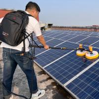 China Solar Panel Cleaning Brush 3.5m Telescopic Handle Water Fed Nylon Bristles for Photovoltaic Farm Washing for sale