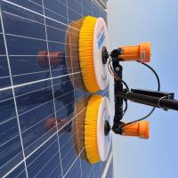 China Solar Panel Cleaning Brush with Water Fed Pole Double-Disc Spin Heads and CE Certified for sale