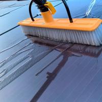 China Manual Spray Brush for Solar Panel Cleaning 4.8m Handle 55cm Head Dry Wet Wash for sale