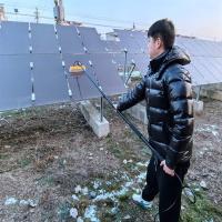China Wanlv Sunny 4-Section Adjustable Manual Spray Brush 55cm Head for Solar Panel Cleaning Dry Wet 4.8m Pole for sale
