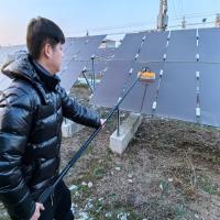 China Customized Manual Water Spray Brush for Solar Panel Cleaning 7.5m Max Unfold Size Aluminum Alloy Handle for sale