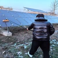 China 6.0M Solar Panel Cleaning Brush with Water Hose Connect to Faucet or Pump for sale