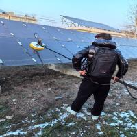 China Wanlv Sunny 7.5m Reach Dual-Power Spin Brush for Solar Panel Window Roof Cleaning for sale