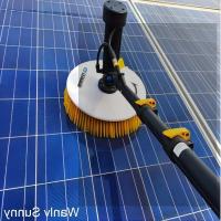 China Aluminum Alloy Extendable Pole Solar Panel Cleaning Brush 3.5m Nylon Rotary Head for sale