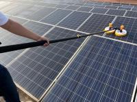 China Aluminum Alloy Telescopic Solar Panel Rotary Brush Cleaner 3.5m-7.5m Rod for sale