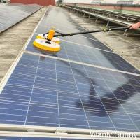 China Aluminum Alloy Telescopic Solar Panel Rotary Brush Cleaner 3.5m-7.5m Rod for sale
