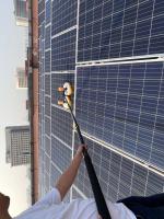 China Aluminum Alloy Telescopic Solar Panel Rotary Brush Cleaner 3.5m-7.5m Rod for sale