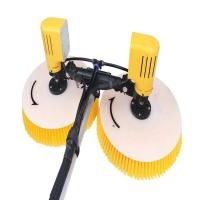 China Water Powered Solar Panel Cleaning Brush Aluminum Alloy Telescopic Rod 3.5m 7.5m for sale