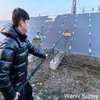 China Manual Solar Panel Cleaning Set 80cm Brush 3.5-7.5m Telescopic Rod Water Spray System for sale