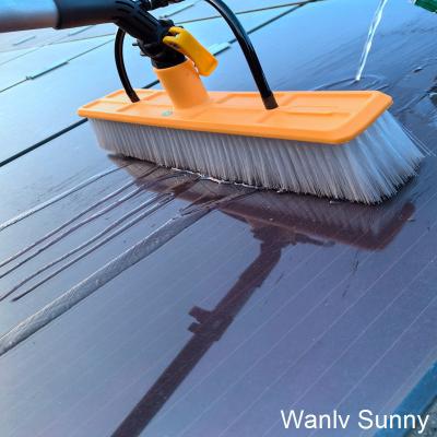 China Solar Panel Cleaning Tool Manual Water Spray Brush 4.8m Aluminum Alloy Telescopic Handle for sale