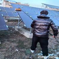 China Solar Panel Cleaning Tool Manual Water Spray Brush 4.8m Aluminum Alloy Telescopic Handle for sale
