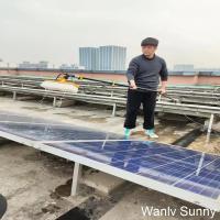 China Solar Panel Cleaning Tool Manual Water Spray Brush 4.8m Aluminum Alloy Telescopic Handle for sale