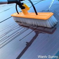 China 55 Cm Width Brush Head Manual Clean Type Water Powered Cleaning Brush for Solar Panel for sale