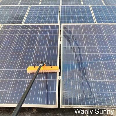 China Solar Panel Cleaning Brush WLS-2-4 Water Dry Wash 4.8m Telescopic Pole 35cm Brush Head for sale