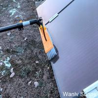 China PV Panel Cleaning Brush 6.0m Aluminum Alloy Handle 55cm Flat Head for sale