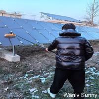 China Solar Panel Cleaning Brush 6.0m Telescopic Handle 35cm Head for Dry Wet Surfaces Large Windows for sale