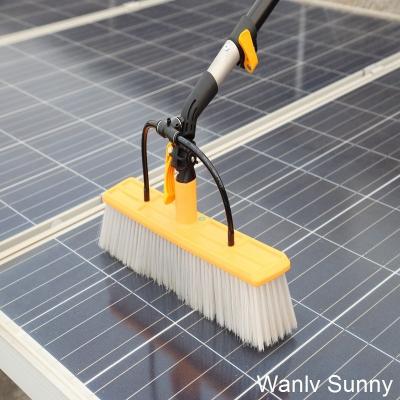 China Solar Panel Cleaner Photovoltaic Washing Brush 7.5m Telescopic Handle Manual Water Spray for sale