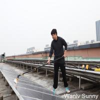 China Solar Panel Cleaner Photovoltaic Washing Brush 7.5m Telescopic Handle Manual Water Spray for sale