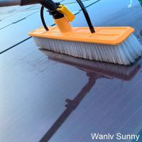 China Solar Panel Cleaner Photovoltaic Washing Brush 7.5m Telescopic Handle Manual Water Spray for sale