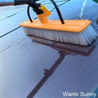 China Telescopic Water Fed Solar Panel Cleaning Brush 9m Aluminum Alloy Manual Cleaner for sale