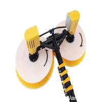 China Electric Solar Panel Cleaning Brush 24V 180W Double Rotary Nylon Yarn for Photovoltaic Farm Maintenance for sale