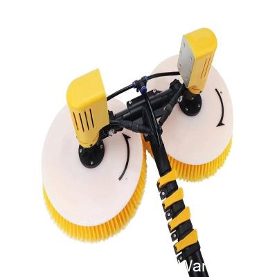 China Electric Solar Panel Cleaning Brush 24V 180W Double Rotary Nylon Yarn for Photovoltaic Farm Maintenance for sale